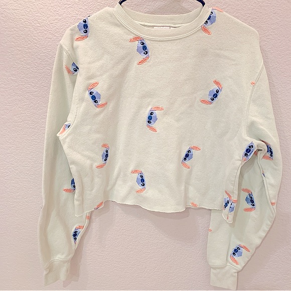 Disney | Tops | Womens Disney Embroidered Lilo And Stitch Cropped ...